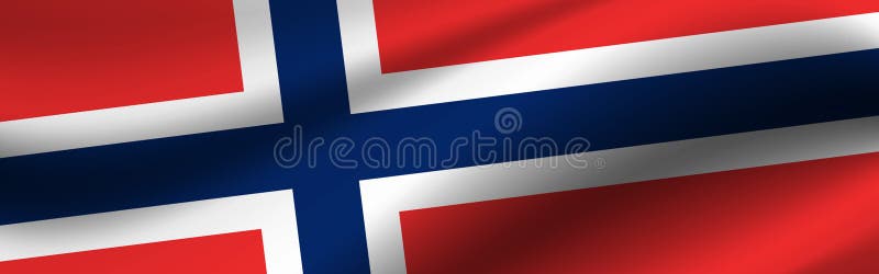 Banner with the Flag of Norway. Fabric Texture of the Flag of Norway ...