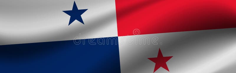 Banner with the Flag of Panama. Fabric Texture of the Flag of Panama ...
