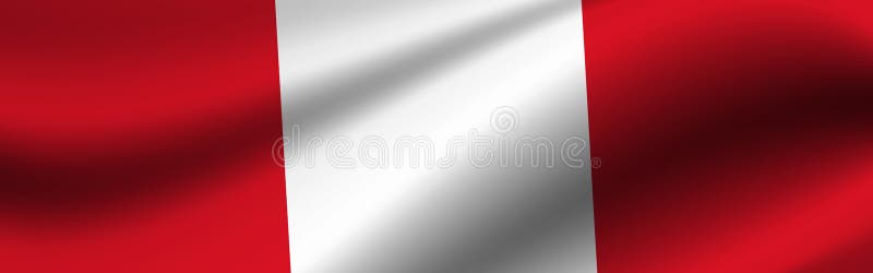 Banner with the Flag of Peru. Fabric Texture of the Flag of Peru Stock ...