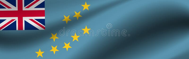 Banner with the Flag of Tuvalu. Fabric Texture of the Flag of Tuvalu ...