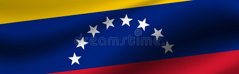 Banner with the Flag of Venezuela. Fabric Texture of the Flag of ...