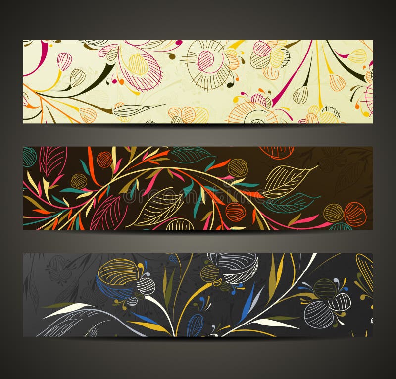Banner with floral pattern stock vector. Illustration of ornament ...