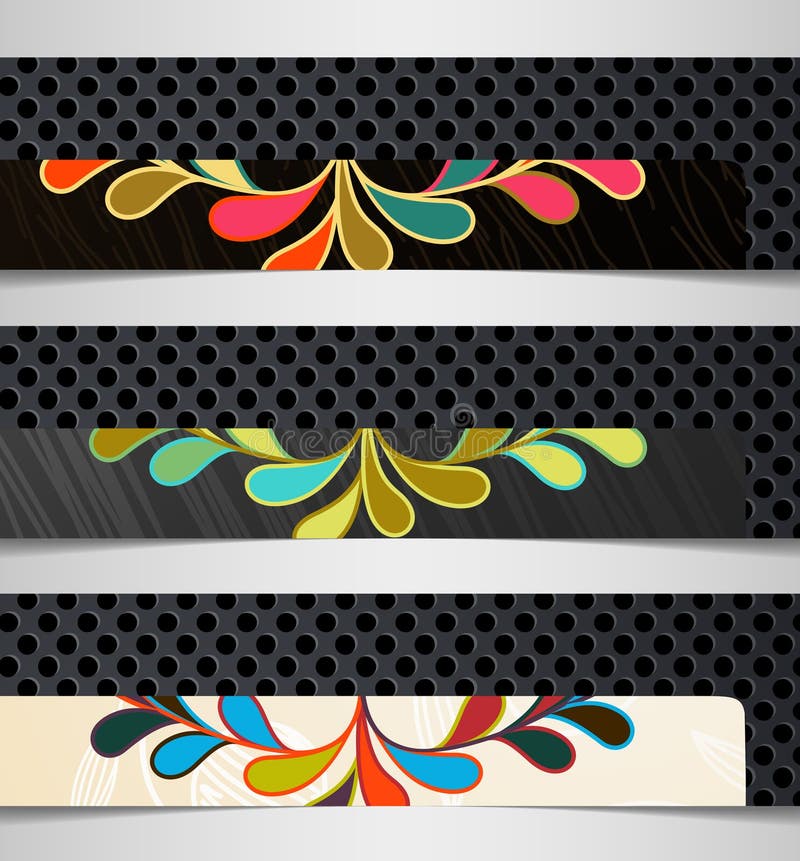 Banner with floral pattern stock vector. Illustration of graphic - 37800330