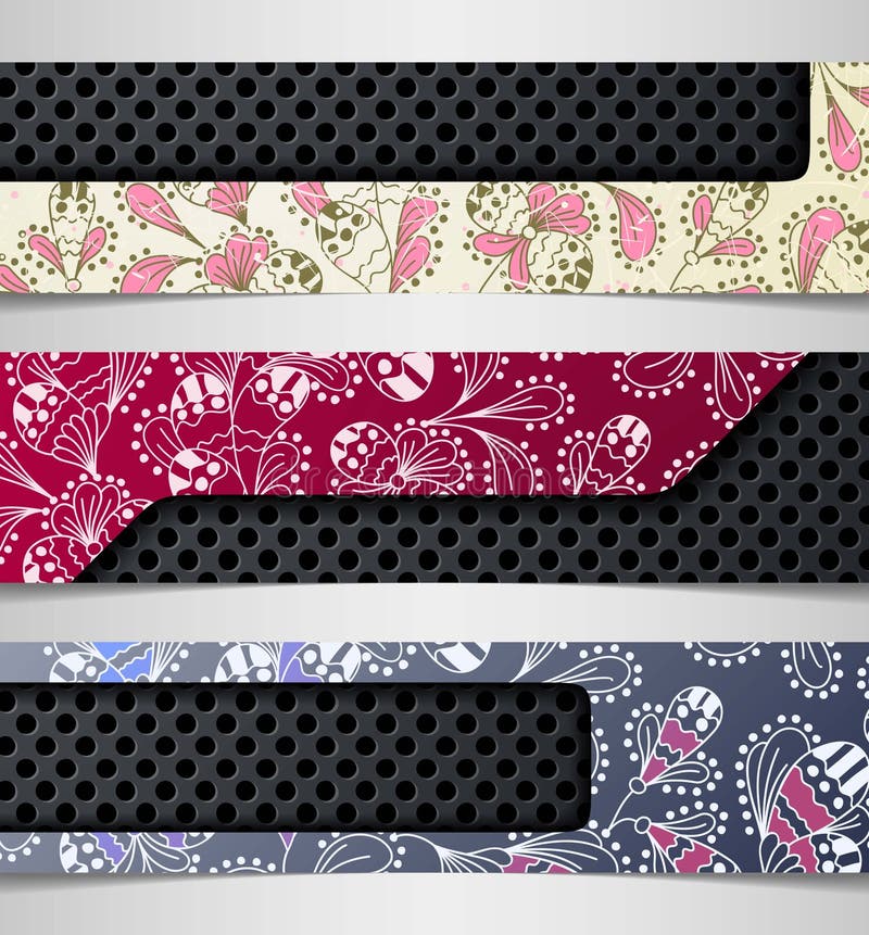 Banner with floral pattern stock vector. Illustration of banner - 37800541