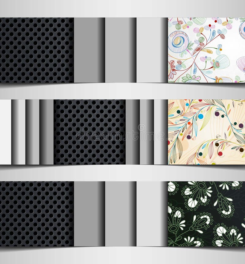 Banner with floral pattern stock vector. Illustration of curve - 26370394