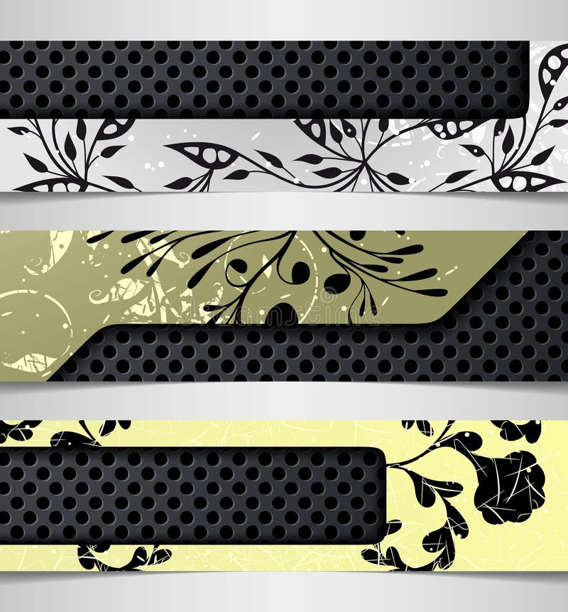 Banner with floral pattern stock vector. Illustration of abstract ...