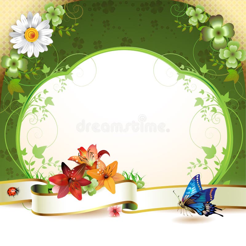 Banner with flowers stock vector. Illustration of artistic - 19329471