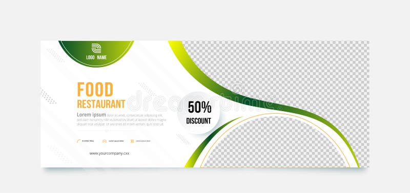 Food Restaurant Discount Banner Template Stock Vector - Illustration of ...
