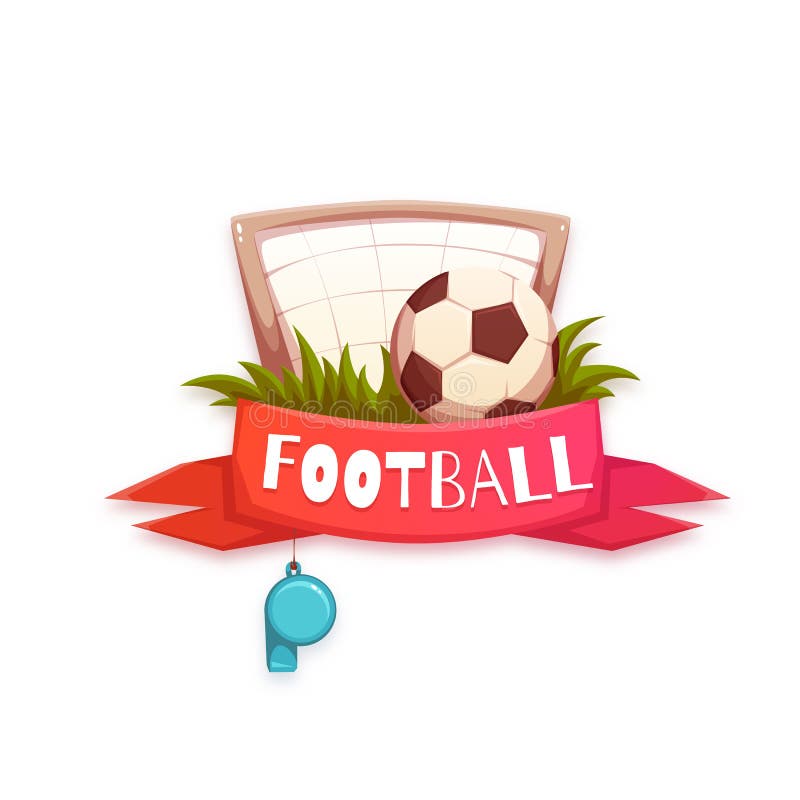 Banner with Football Ball and Goal. Vector Illustration Stock Vector ...