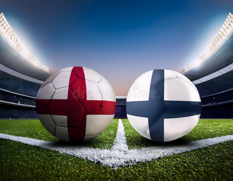 Banner Football England Vs Finland Stock Illustration - Illustration of ...