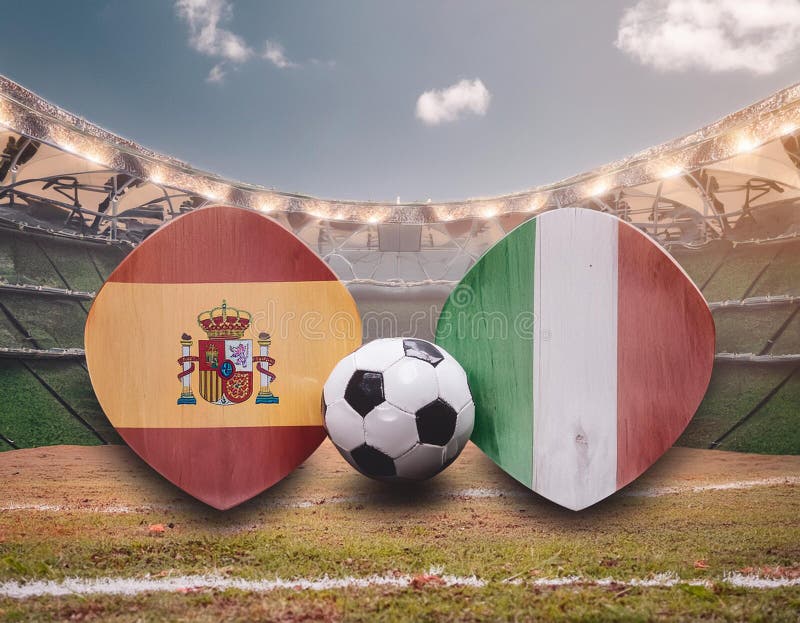 Banner Football Group Match Spain Vs Italy Stock Illustration ...
