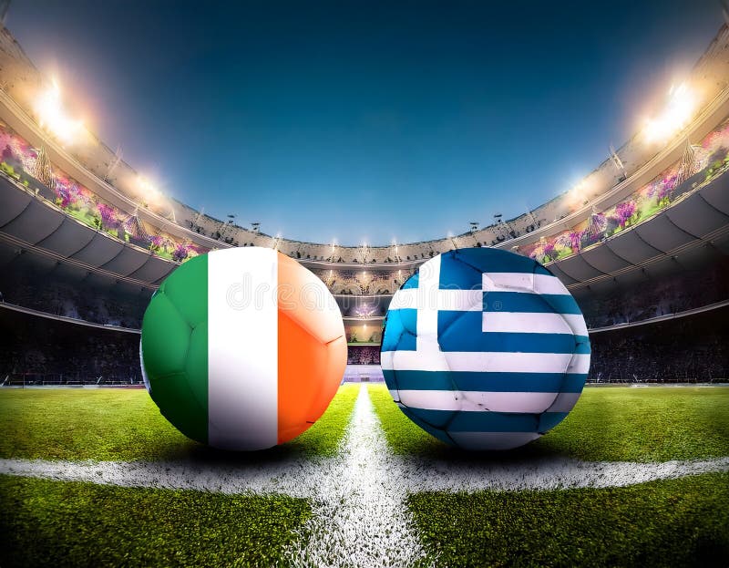 Banner Football Ireland Vs Greece Stock Illustration - Illustration of ...
