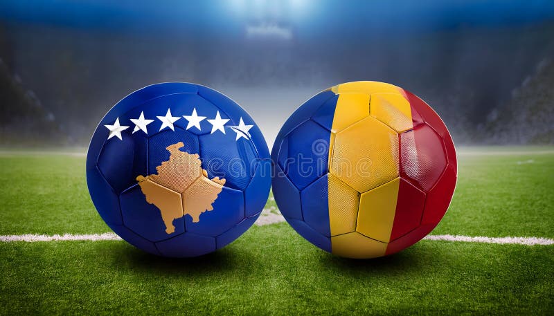 Banner Football Kosovo Vs Romania Stock Illustration - Illustration of ...