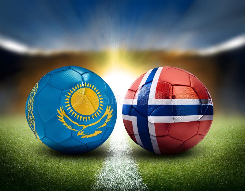 Banner Football Norway Vs Kazakhstan Stock Illustration - Illustration ...