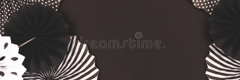 Banner Frame Made Black White Paper Fans Stock Photos - Free & Royalty ...