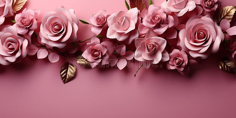 Banner with Frame Made of Rose Flowers Stock Illustration ...