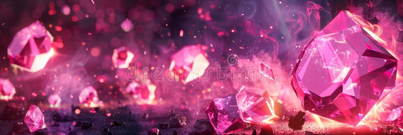 Banner with Gemstones, Panoramic Illustration Stock Image - Image of ...