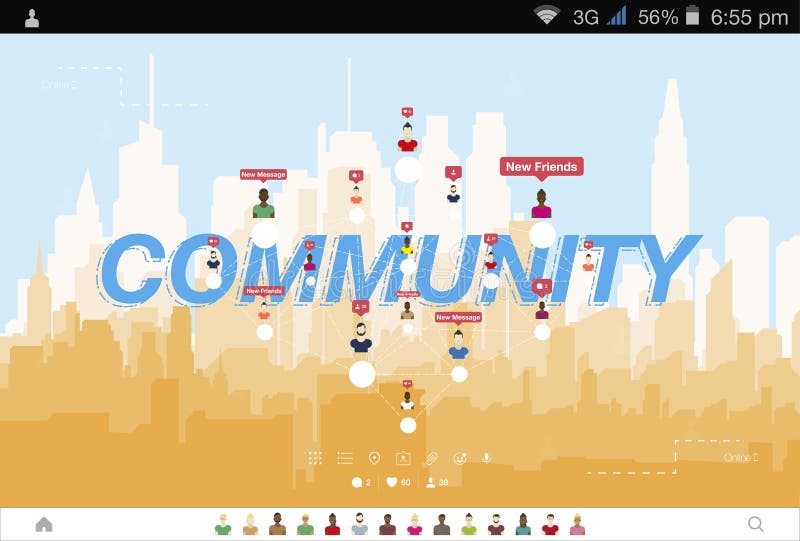 Banner global community stock illustration. Illustration of button ...