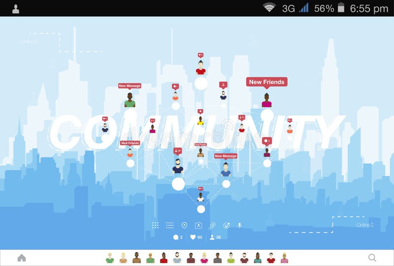 Banner global community stock illustration. Illustration of mobile ...