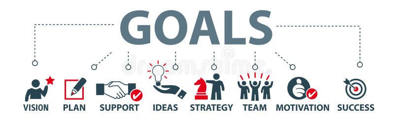 Banner goals setting stock illustration. Illustration of bulb - 99516538