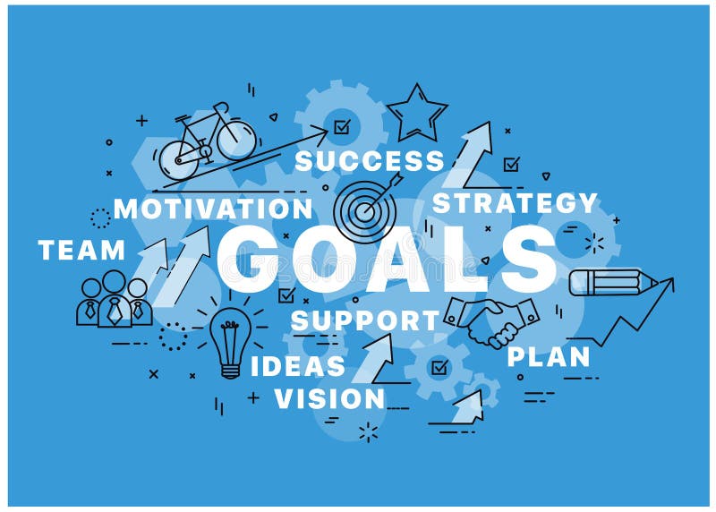 Banner goals concept stock vector. Illustration of plan - 142870926