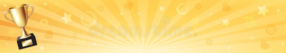 Banner with Gold Trophy Cup. Vector Stock Vector - Illustration of ...