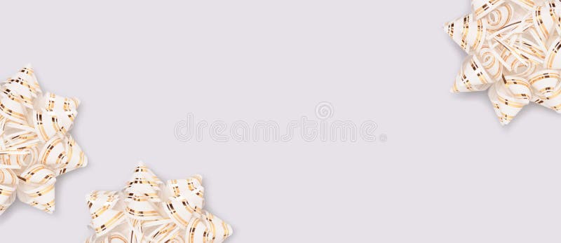 Banner with Golden Ribbon Bows. Stock Photo - Image of space, pastel ...