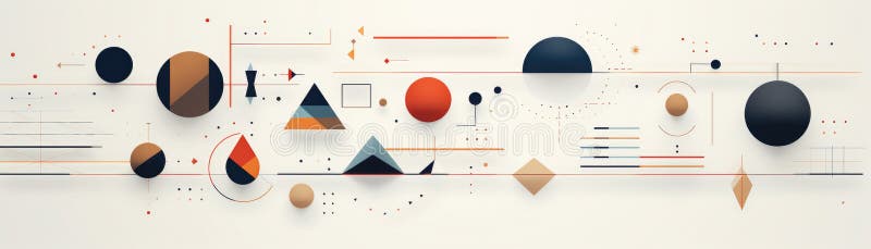 Banner of Graphic Design with Simple Geometric Shapes. Generative AI ...