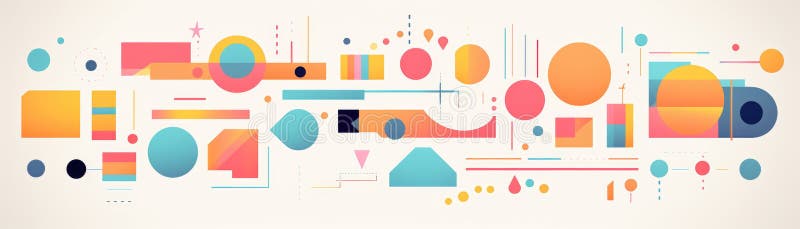 Banner of Graphic Design with Simple Geometric Shapes. Generative AI ...