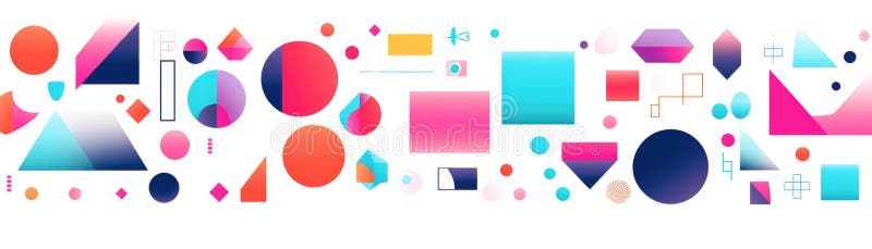 Banner of Graphic Design with Simple Geometric Shapes. Generative AI ...