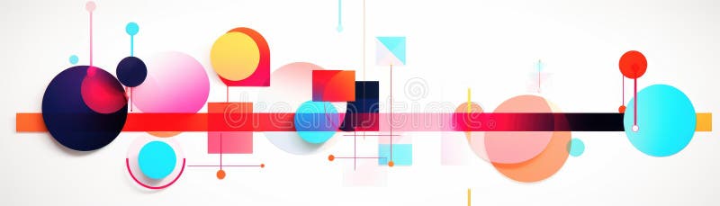 Banner of Graphic Design with Simple Geometric Shapes. Generative AI ...