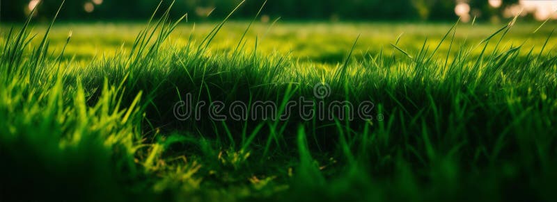 Banner of Grass Lands Fields. Generative AI Stock Illustration ...