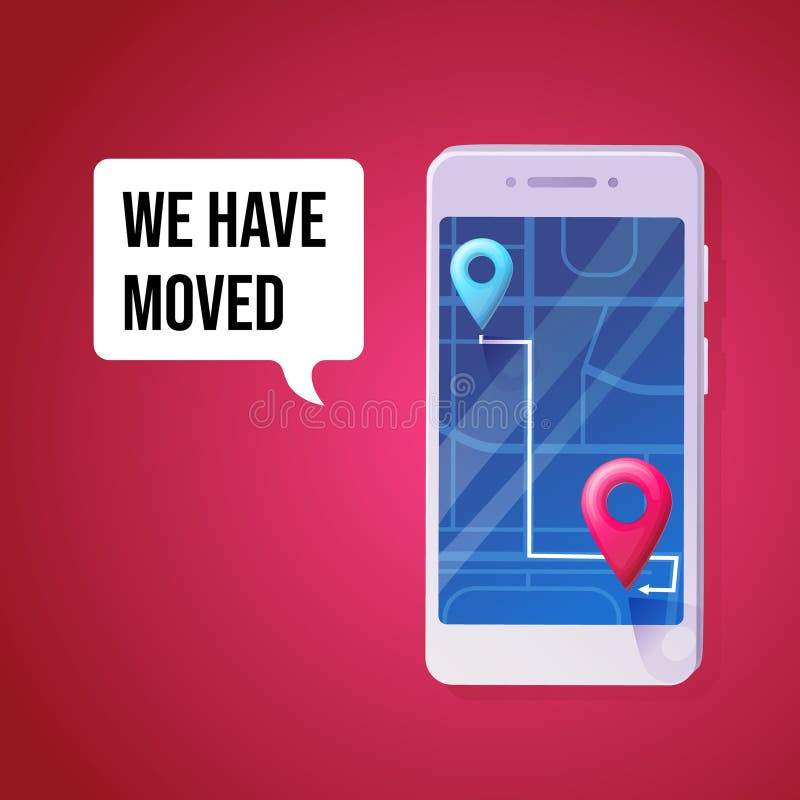 Banner we Have Moved Announcement Displayed on a Smartphone Screen with ...