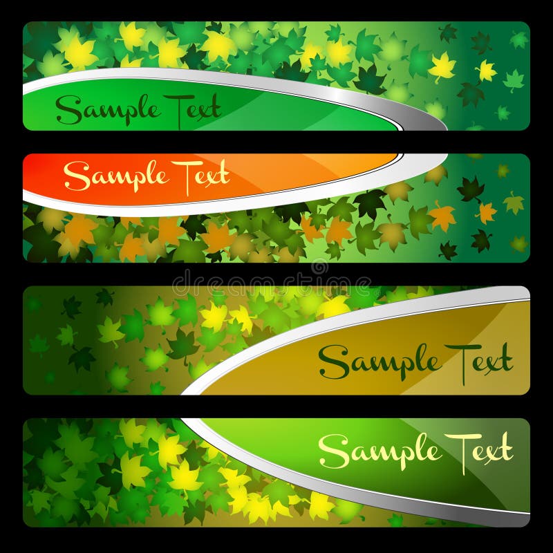 Banner or Header Design Set Stock Vector - Illustration of element ...