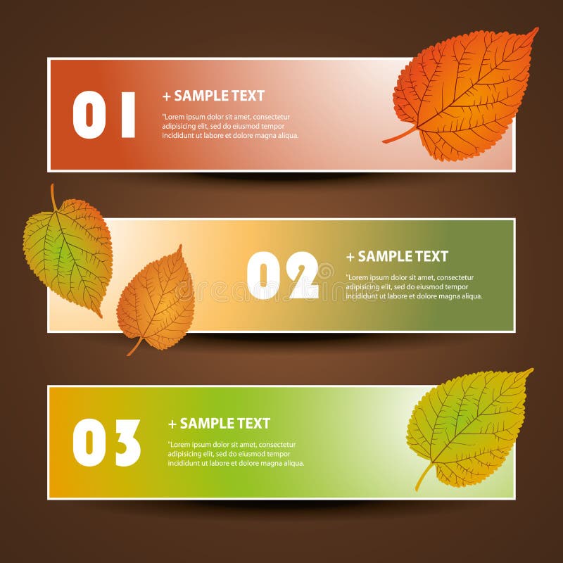 Banner or Header Designs - Autumn Leaves Stock Vector - Illustration of ...