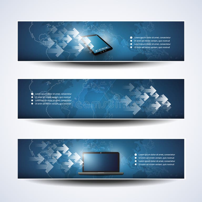 Banner or Header Designs, Cloud Computing, Network Stock Vector ...