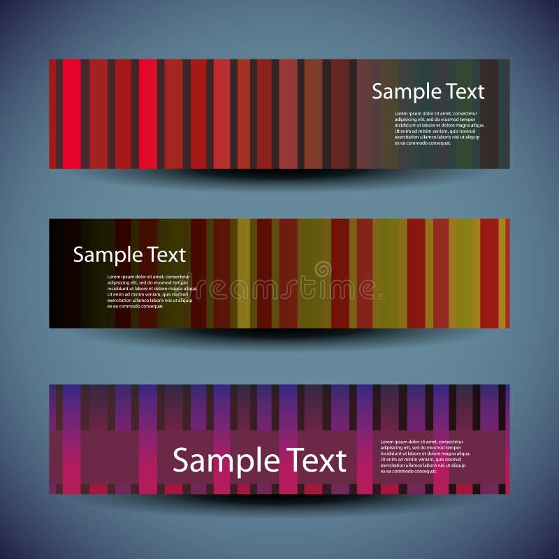 Banner or Header Designs with Striped Pattern Stock Vector ...