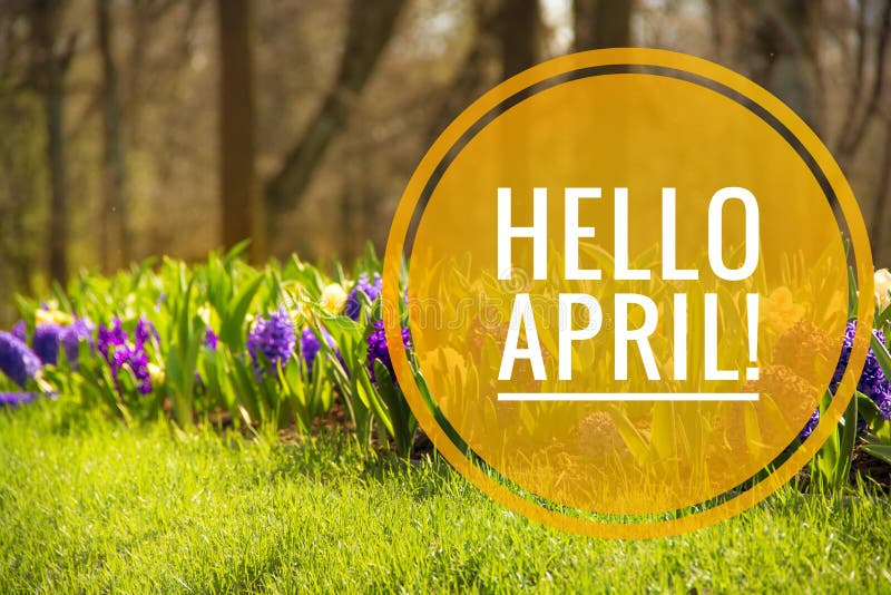 Banner Hello April. Hi Spring. Hello April. Welcome Card we are Waiting ...