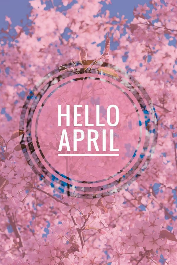 Banner Hello April. Hi Spring. Hello April. Welcome Card we are Waiting ...