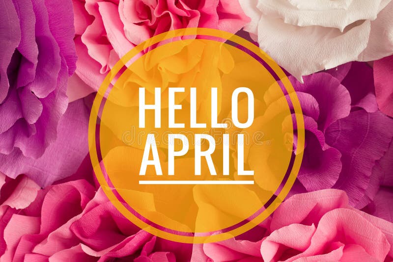 Banner Hello April. Hi Spring. Hello April. Welcome Card we are Waiting ...