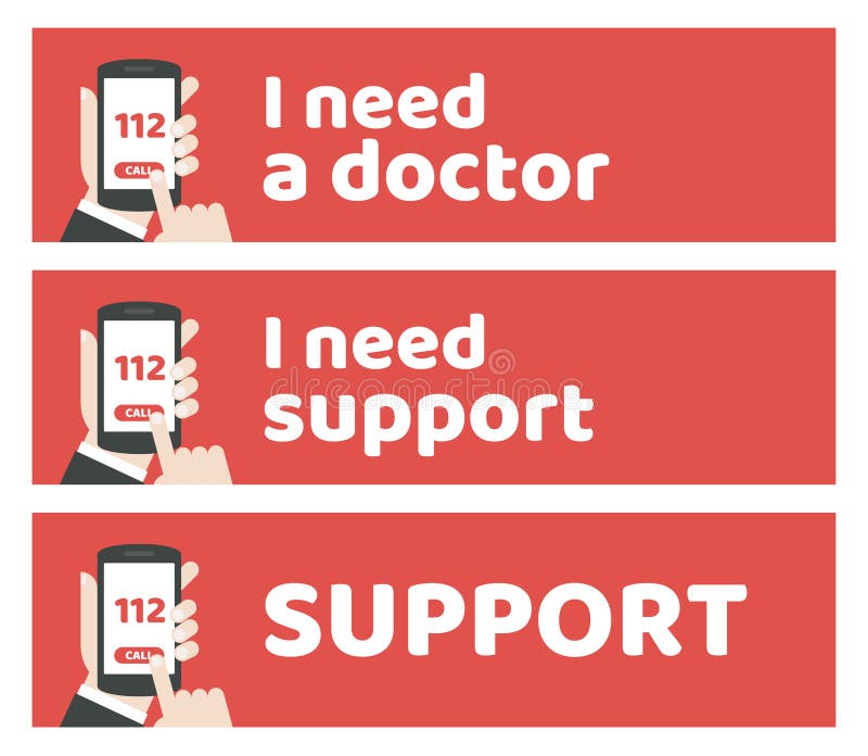 Banner Help Concept on Red Background Stock Vector - Illustration of ...