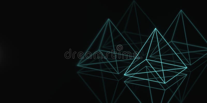 Banner Hologram Pyramid Geometry Dark Stock Illustration - Illustration ...