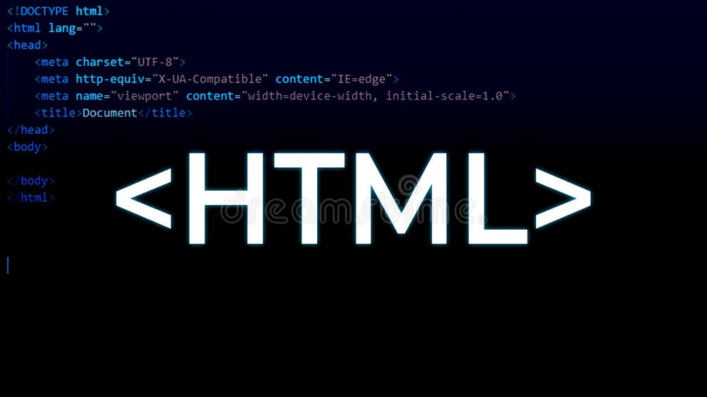 Banner for HTML Programming, Inscription Against and Code Background Stock Illustration ...