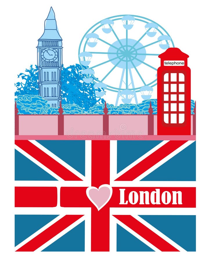 Banner - i love London stock vector. Illustration of ornate - 76325023