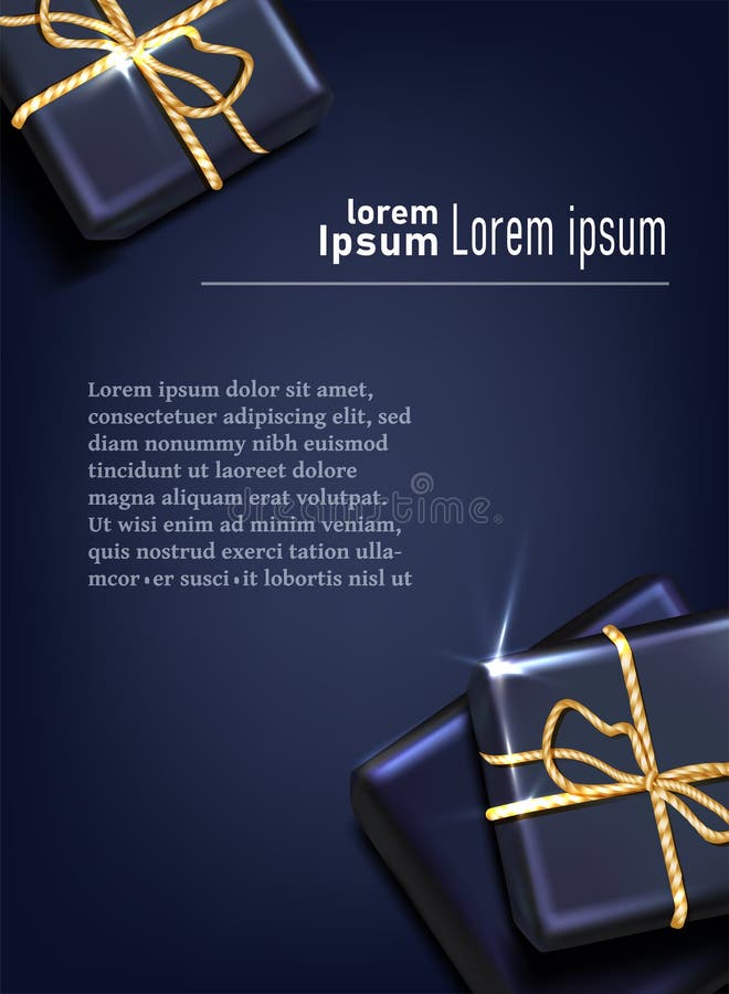 Banner Illustration. Celebration Flyer with Present Boxes ...