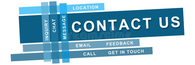 Contact Us Blue Strips stock illustration. Illustration of phone - 30118009