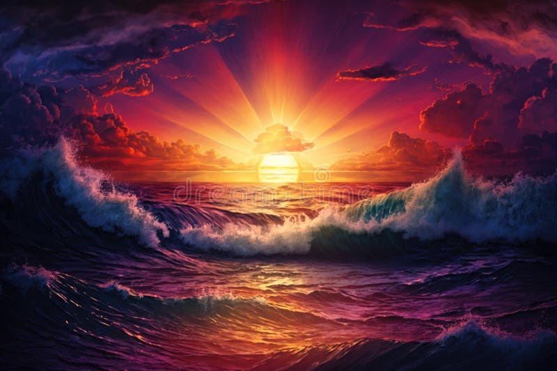 Banner Image of a Banner Worthy Divine, Surreal, Colorful Ocean Sunset ...