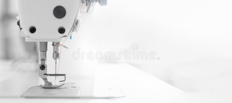 Banner Industry Tailor Sewing Machine on Table Workshop of White ...