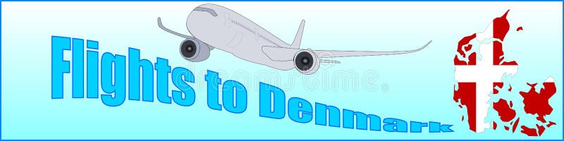 Banner with the Inscription Flights To Denmark Stock Vector ...