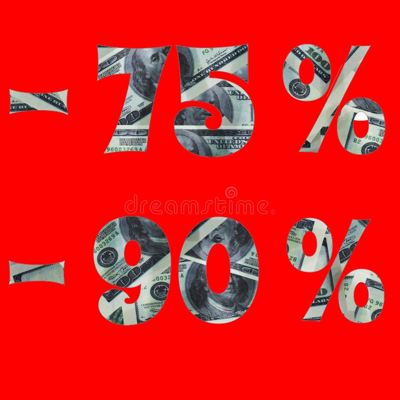 Banner of Interest in the Sale with the Image of Dollars Inside. -75 ...